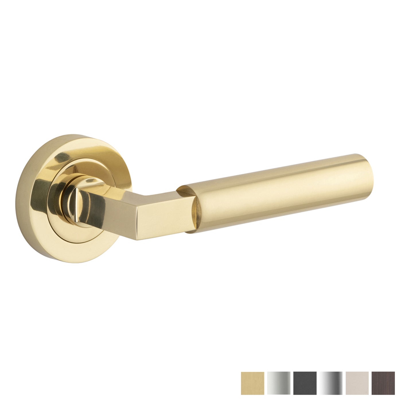 Iver Berlin Door Lever Handle on Round Rose Passage | Keeler Hardware