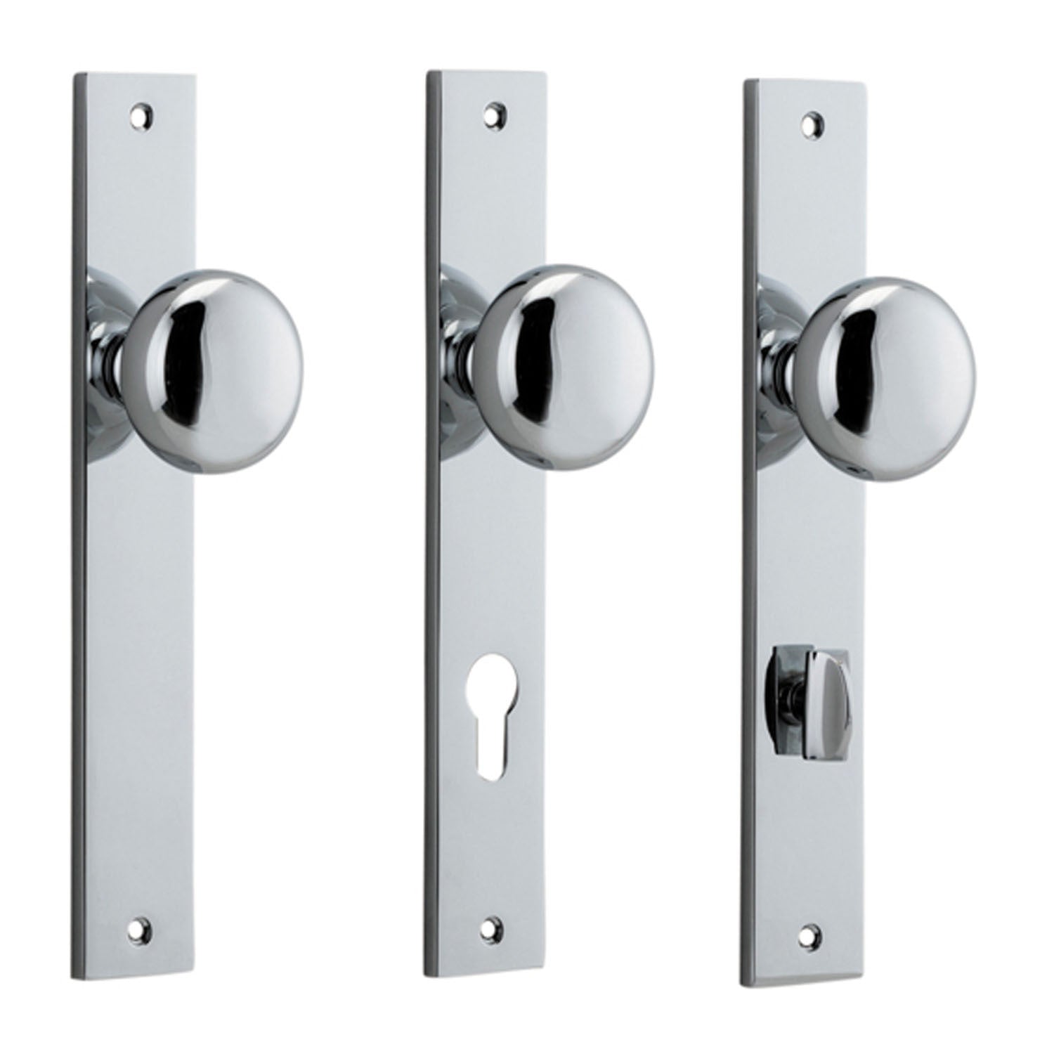 Iver Cambridge Door Knob on Rectangular Backplate Chrome Plated ...