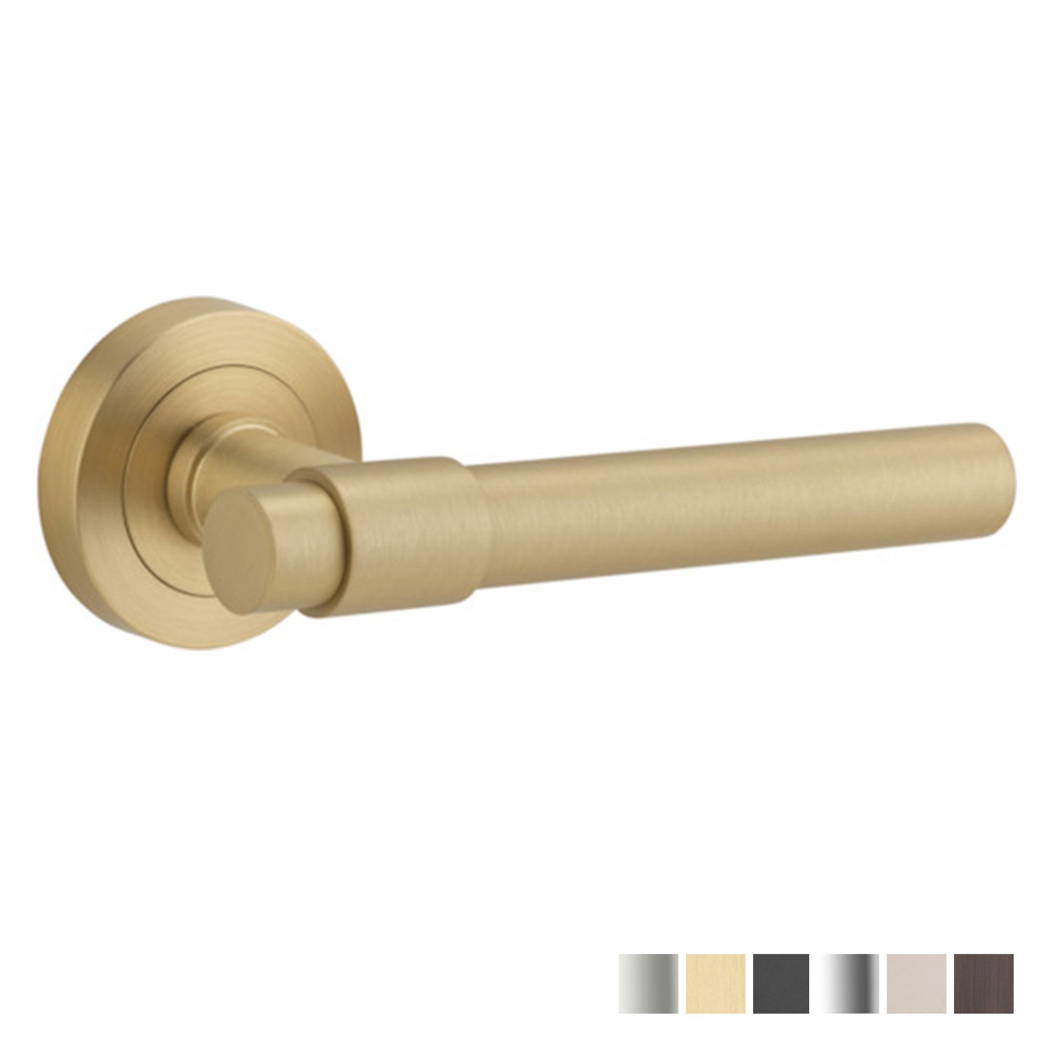Iver Helsinki Door Lever Handle on Round Rose | Keeler Hardwawre ...