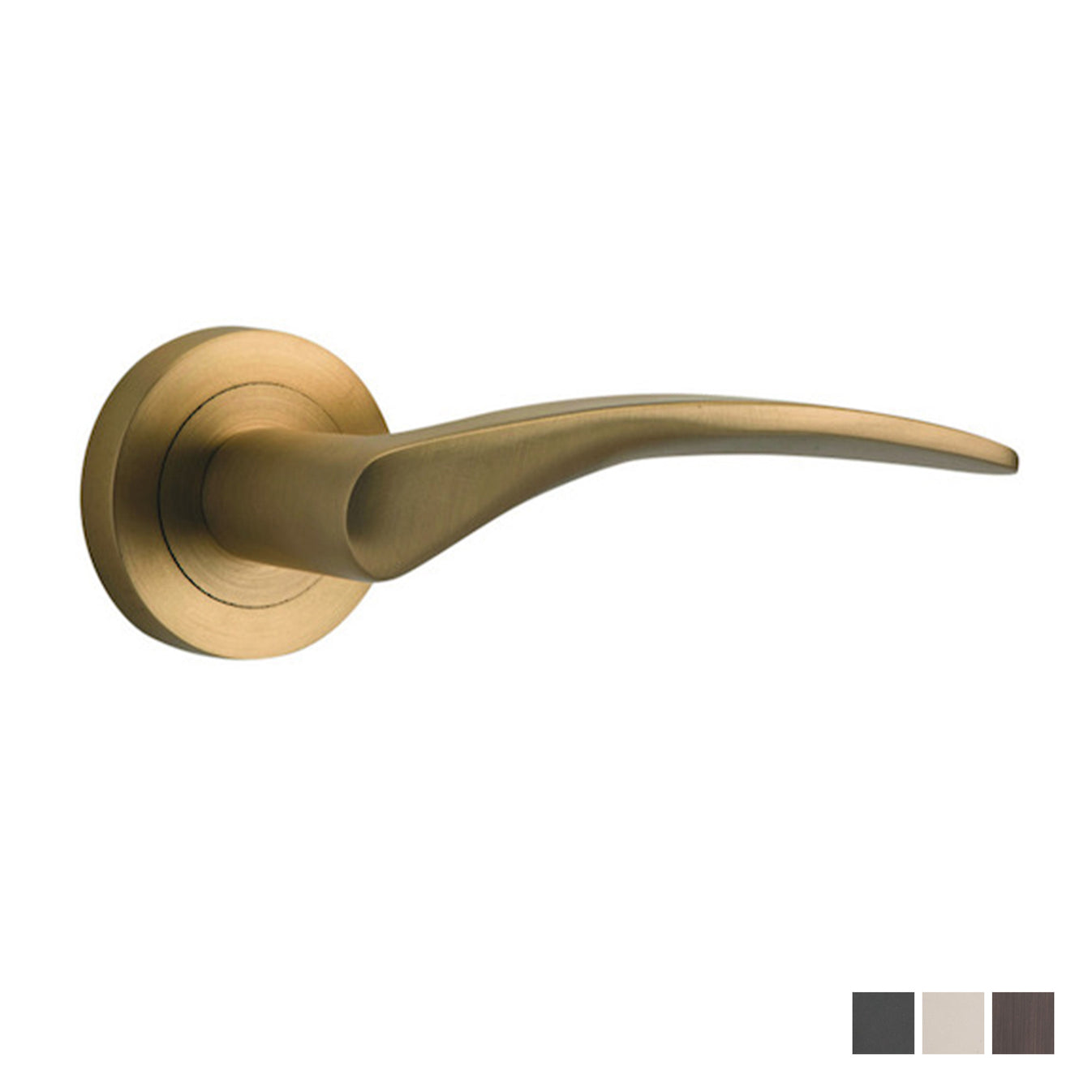 Iver Oxford Door Lever Handle on Round Rose | Keeler Hardware