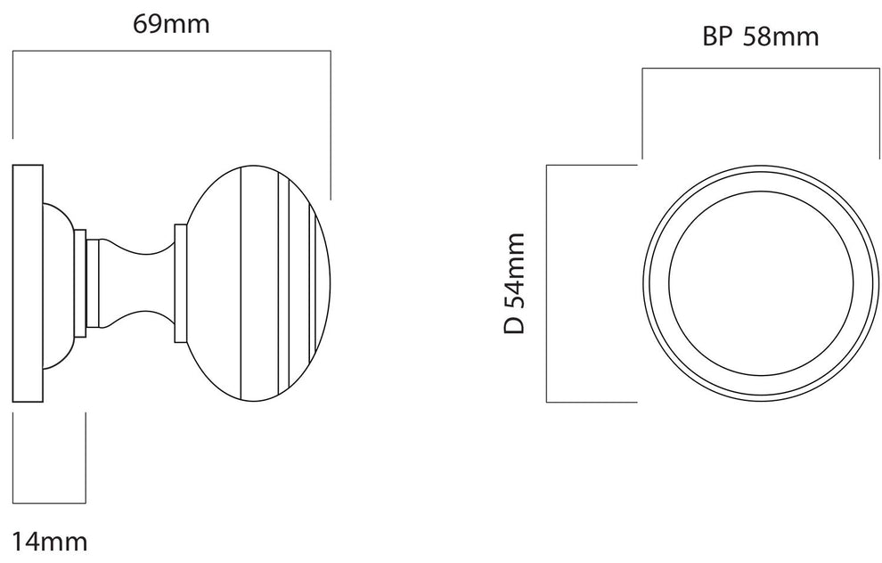Iver Paddington Door Knob on Round Rose Concealed Fix | Keeler Hardware