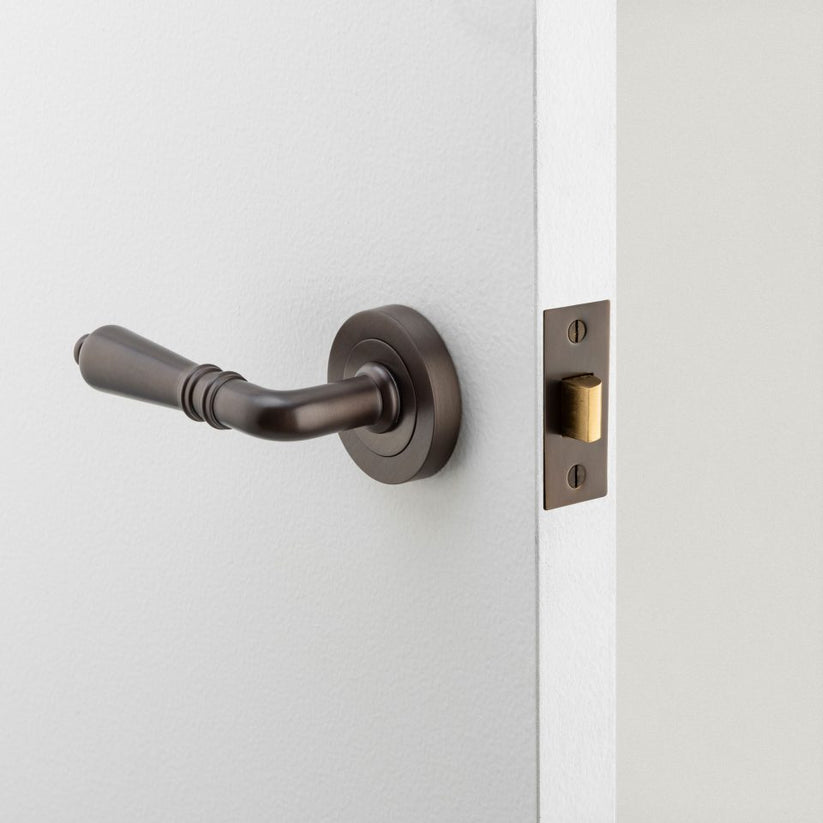 Iver Sarlat Door Lever Handle on Round Rose - Available in Various ...