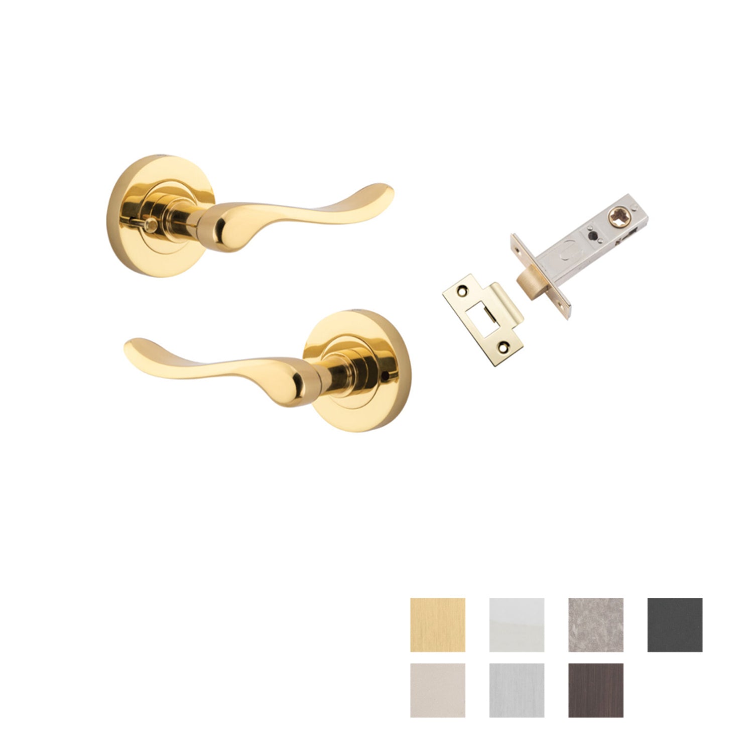 Iver Stirling Door Lever Handle on Round Rose Inbuilt Privacy | Keeler ...