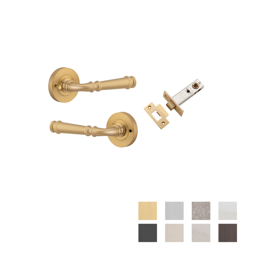 Iver Verona Door Lever Handle on Round Rose Inbuilt Privacy | Keeler ...