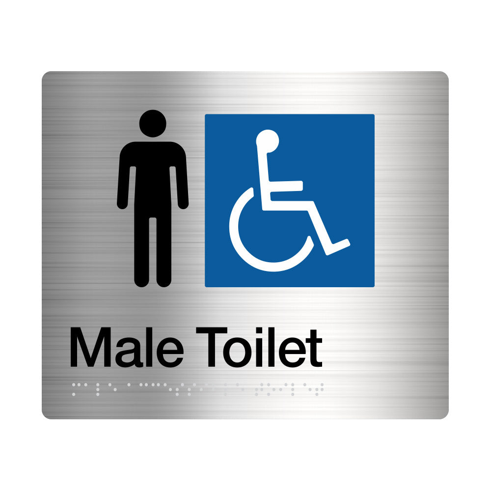 Unisex Disabled Toilet Amenity Sign Braille Stainless Steel DT-SS ...