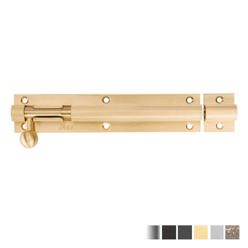 Zanda Heavy Duty Straight Barrel Bolt - Available in Various Finishes ...