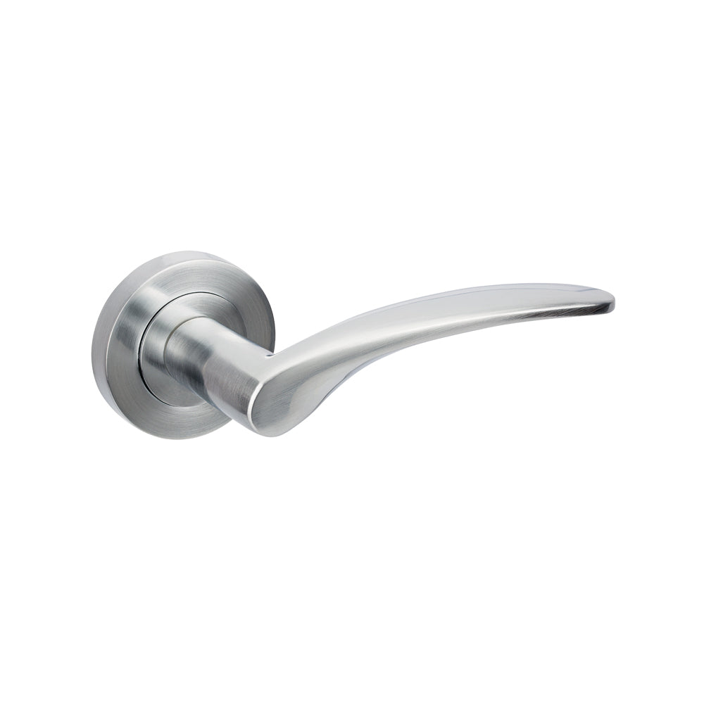Zanda Apollo Door Handle Entrance Lever Set Satin Chrome | Keeler Hardware